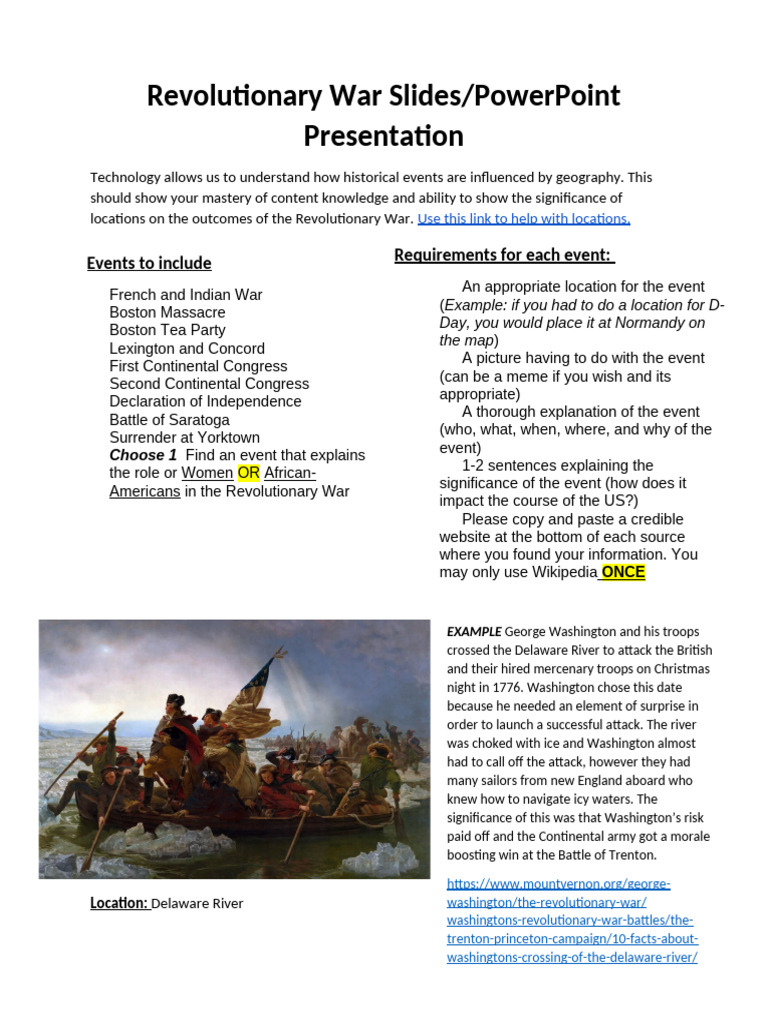 Revolutionary War Event Analysis Slides | PDF | American Revolutionary ...