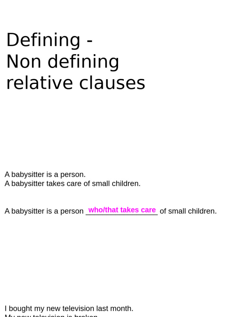 Understanding Non-Defining Clauses | PDF