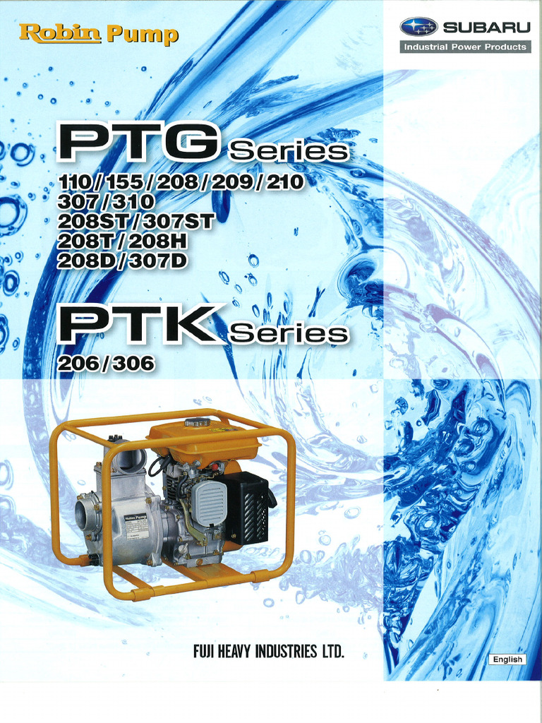 Pump Robin-Subaru PTG PTK Series Characteristics | PDF