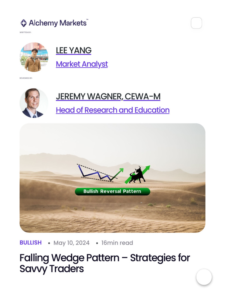 Falling Wedge Pattern - Strategies For Savvy Traders - Alchemy Markets ...