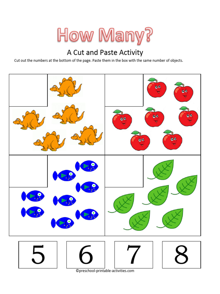 Number Matching Cut and Paste Activity | PDF