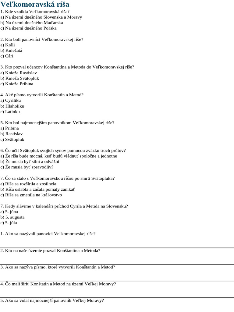 Vlastiveda 4rocnik Test2 | PDF