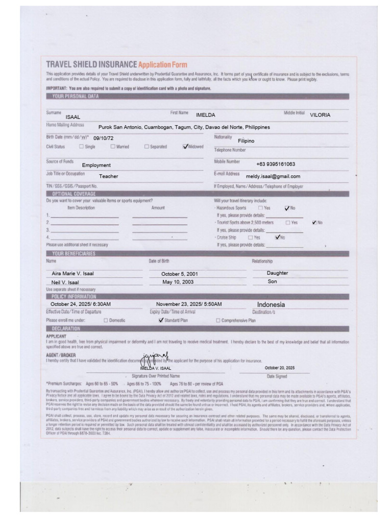 Travel Insurance | PDF