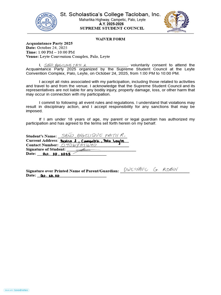 Waiver, Saño | PDF
