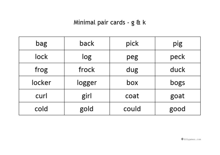 Minimalpaircards GK | PDF