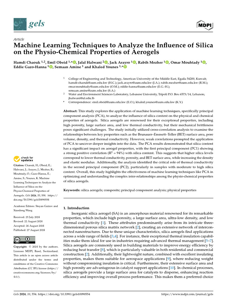 Machine Learning Techniques To Analyze The Influence of Silica | PDF | Principal Component ...