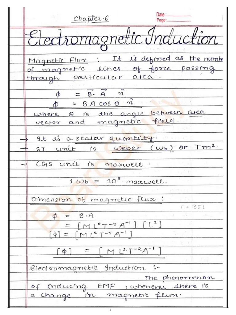 Chpt 6 Electromagnetic Induction | PDF