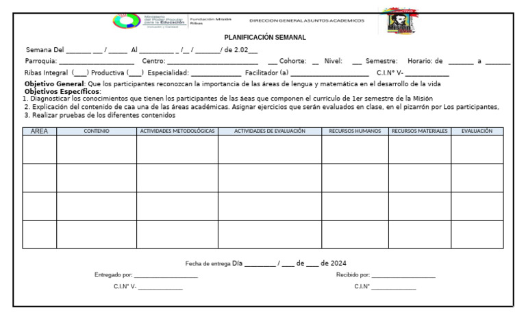 Planificación Misión Ribas 1er Semestre | PDF