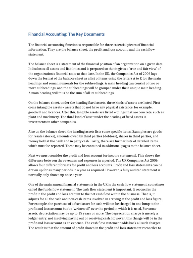 Key Financial Accounting Documents Explained | PDF | Income Statement ...