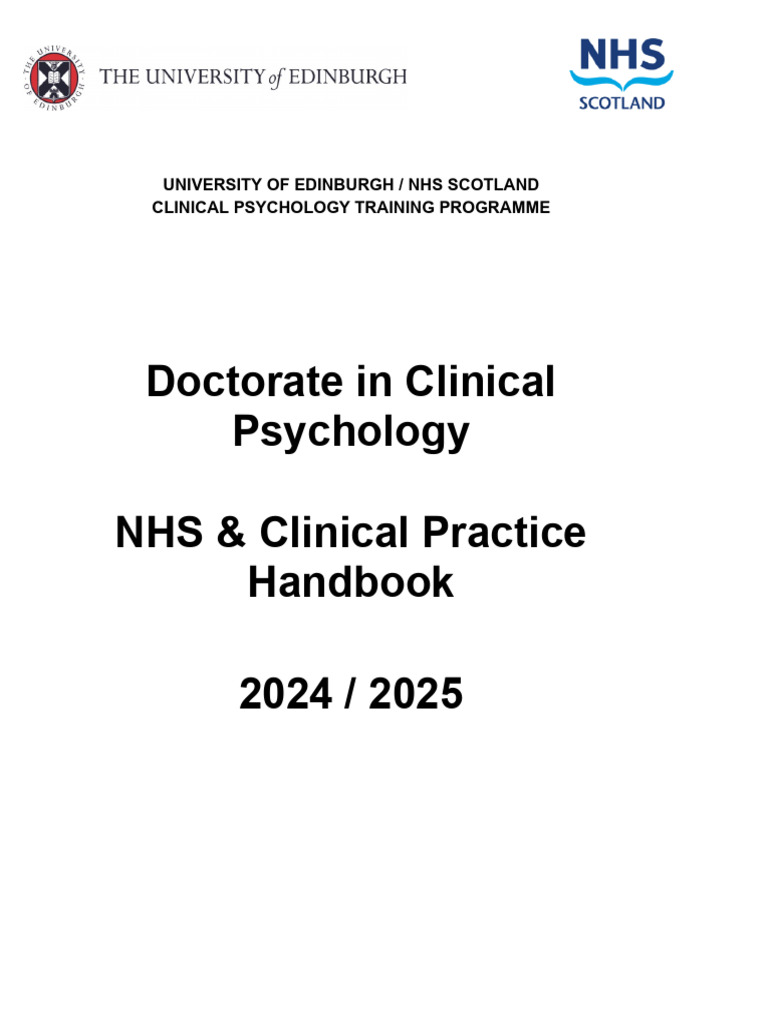 DClinPsychol NHS and Clinical Practice Handbook 2024-25 - 0 | PDF ...