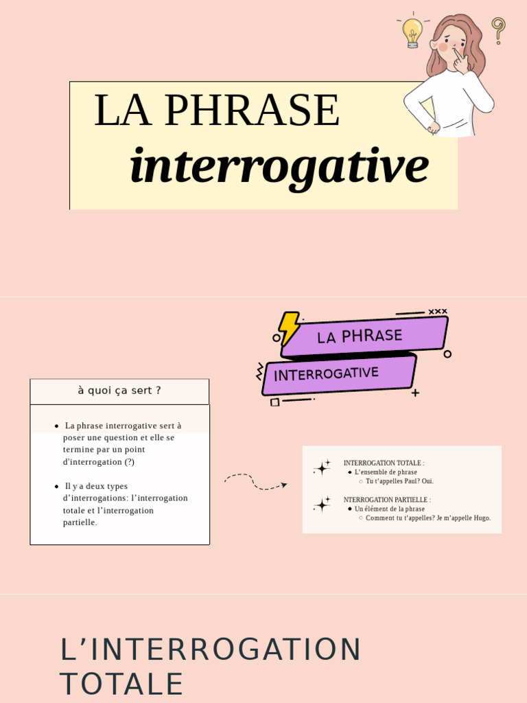 Types de phrases interrogatives en français | PDF | Question ...