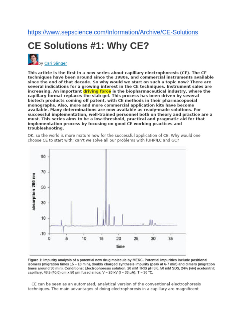 CE Solutions by Cari Sänger | PDF | Chromatography | Buffer Solution
