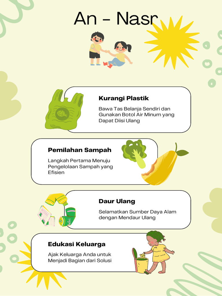 Hijau Dan Kuning Ilustrasi Mengelola Sampah Rumah Tangga Dengan Bijak ...