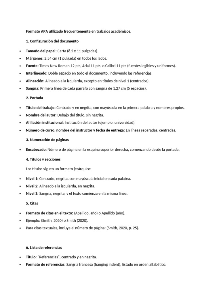 Guía de Formato APA para Trabajos Académicos | PDF