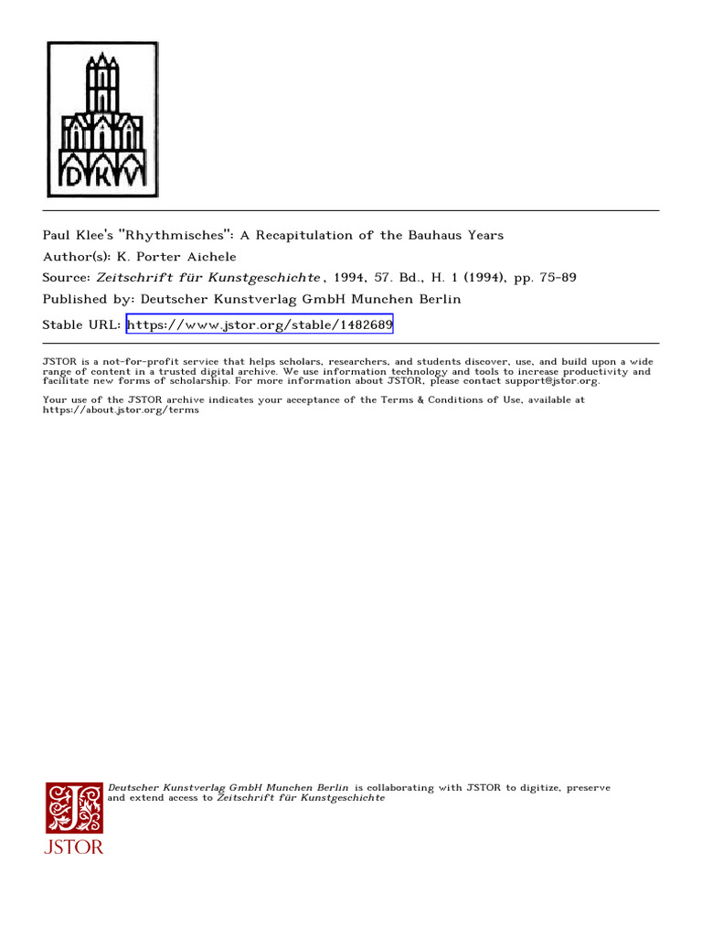 Aichele PaulKleesRhythmisches 1994 | PDF | Harmony | Musicology