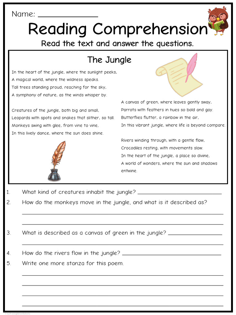 Jungle Poem Reading Comprehension | PDF