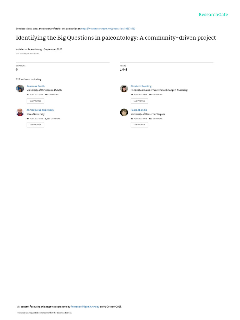 Big Questions in Paleontology Insights | PDF | Earth Sciences | Natural ...