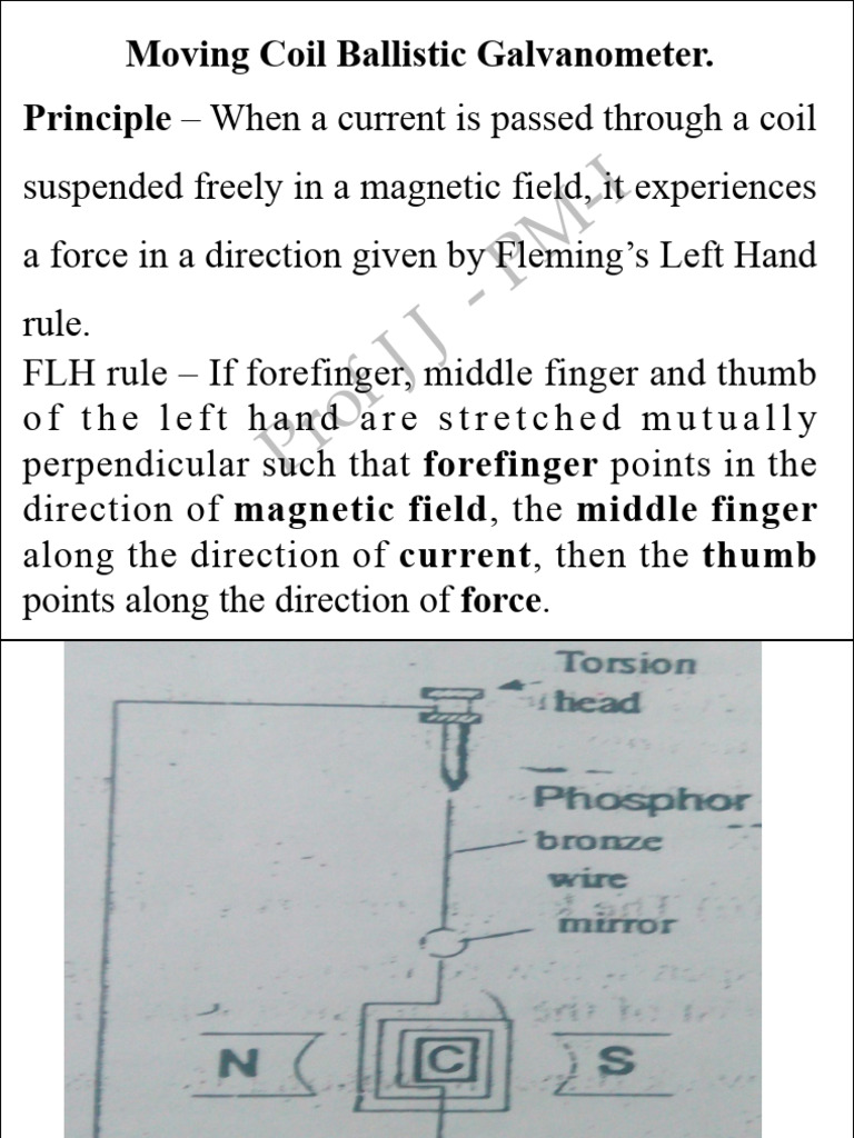 Unit - 4 - Moving Coil Galvanometer | PDF | Angular Momentum | Torque