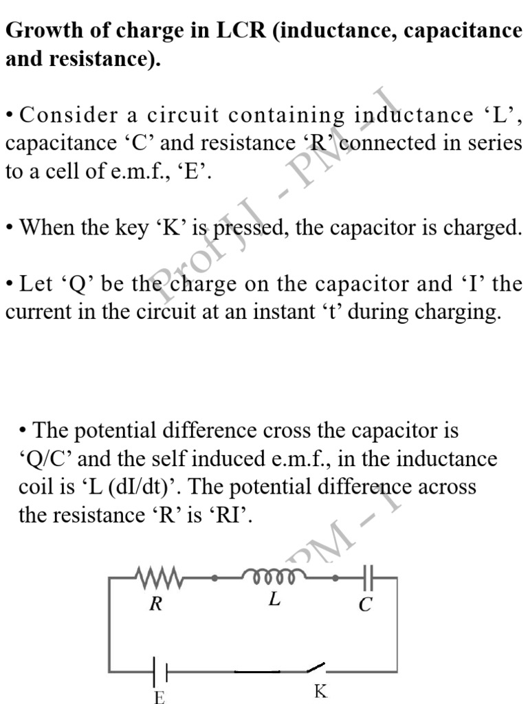 Growth & Decay - LCR Circuit | PDF | Damping | Capacitor