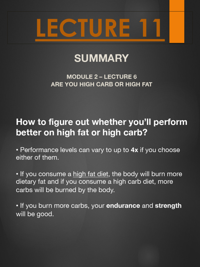 Lecture 11 | PDF | Fat | Dieting