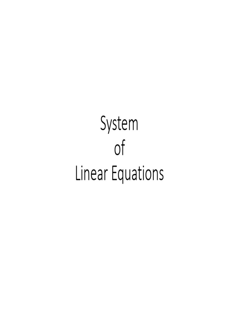 Understanding Linear Equations Solutions | PDF | System Of Linear ...