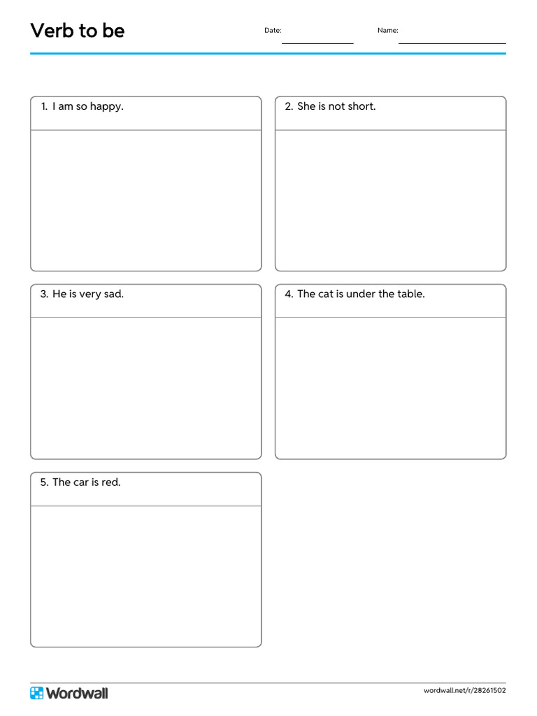 Verb To Be Drawing Frame | PDF