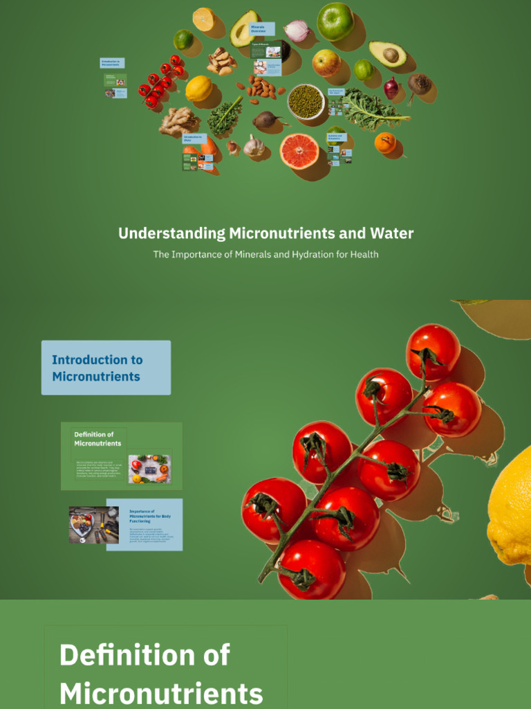 Understanding Micronutrients and Water Grade 9 | PDF