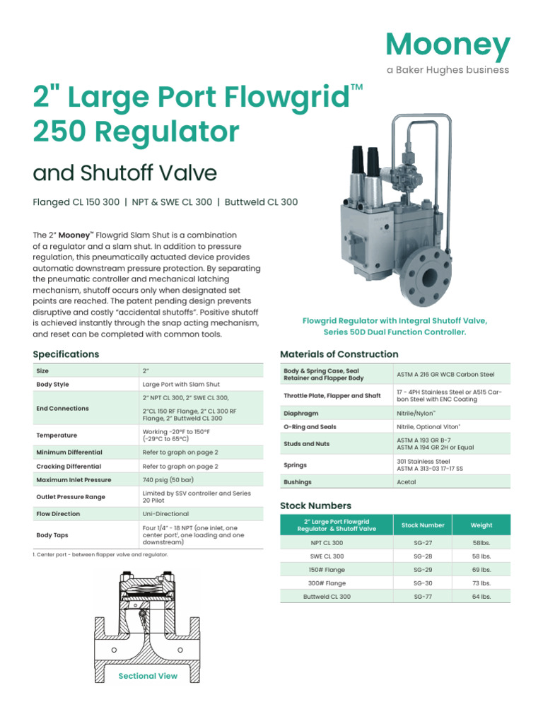 Mooney Flowgrid Slam Shut 2 Large Port Fact Sheet English Pdf Valve