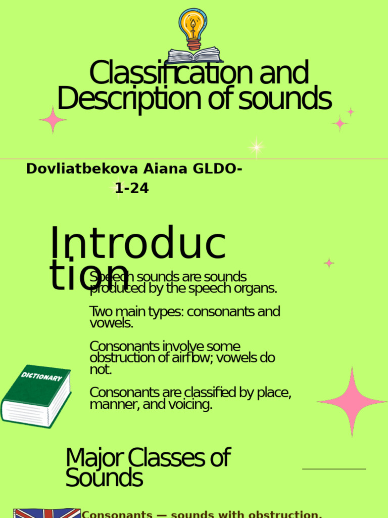 Classification of Speech Sounds | PDF | Vowel | Consonant