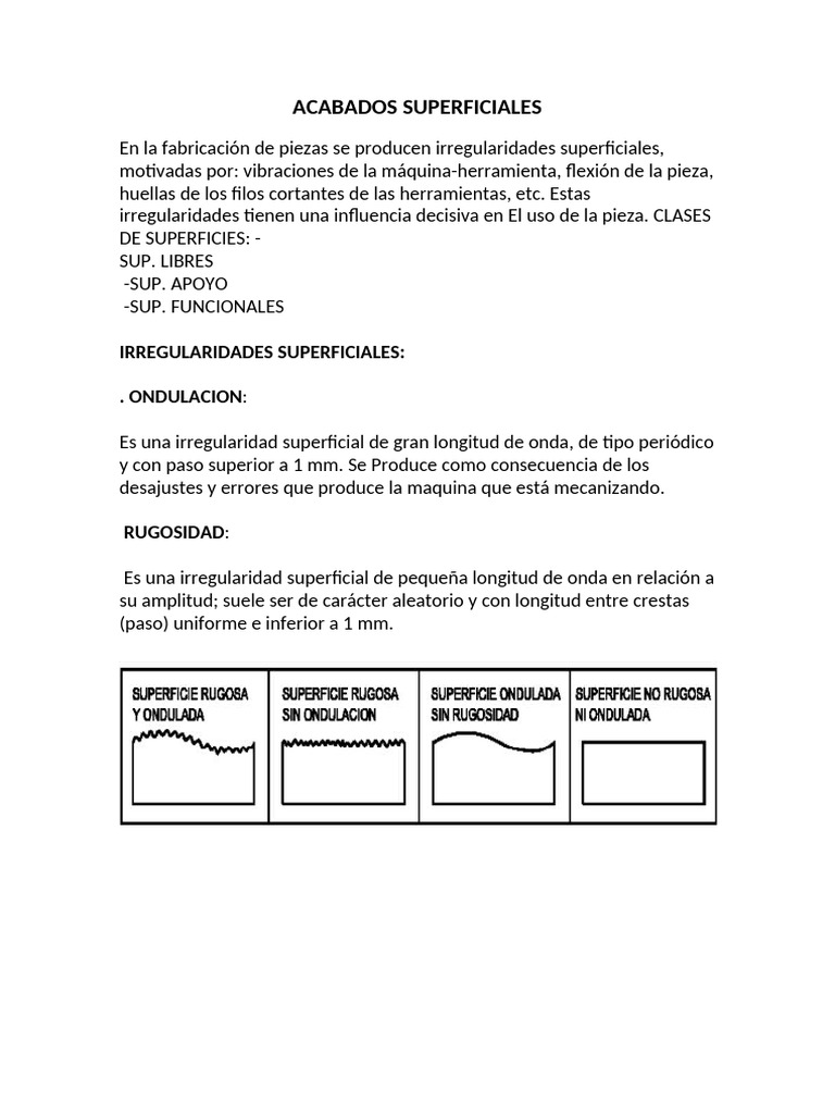 Irregularidades y Acabados Superficiales | PDF