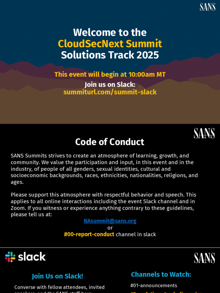 SANS CloudSecNext Solutions Track 2025 | PDF | Computer Security | Security