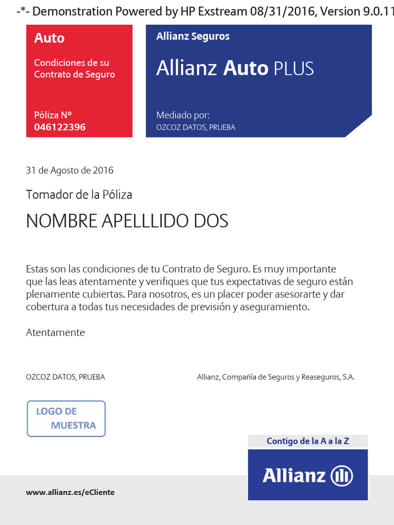 Condiciones Póliza Allianz Auto Plus | PDF | Seguro | Póliza de seguros