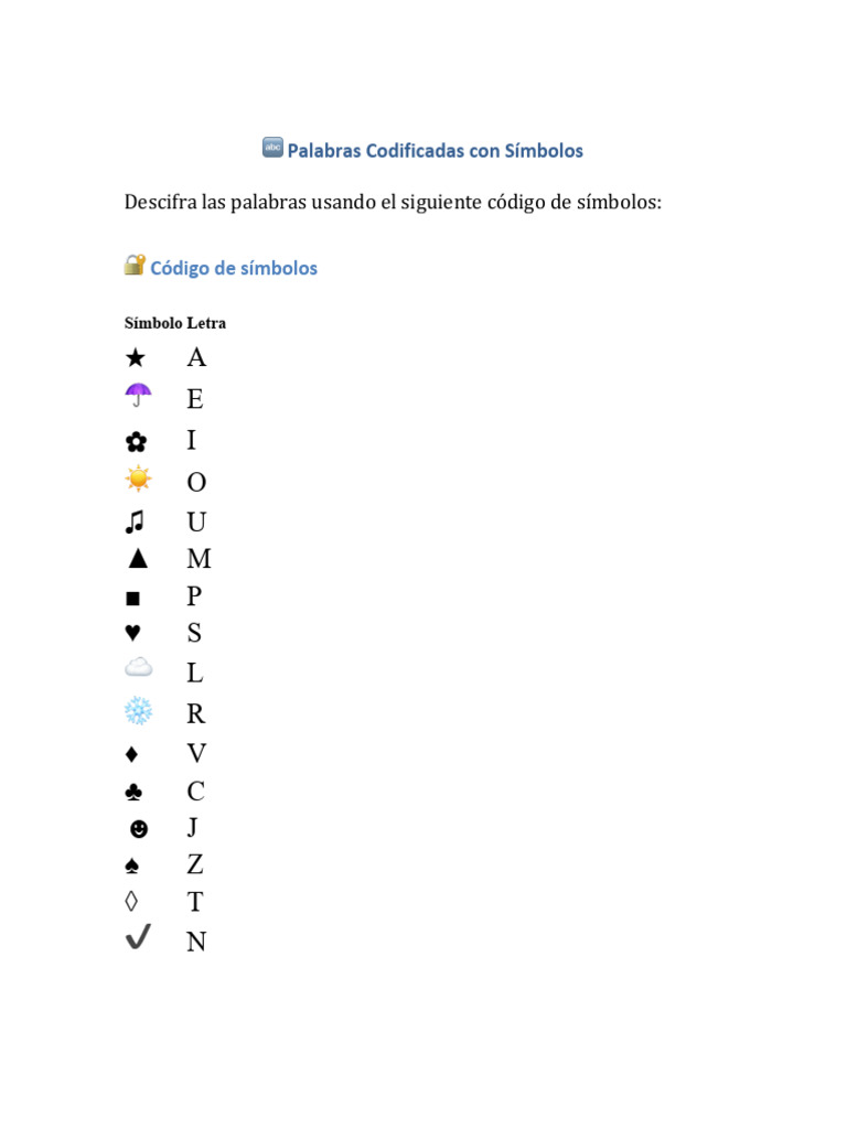 Descifrado de Palabras Codificadas | PDF