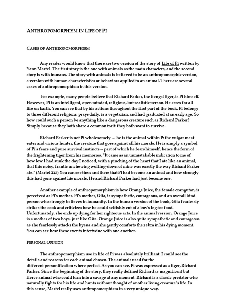 Anthropomorphism in Life of P1 | PDF | Anthropomorphism