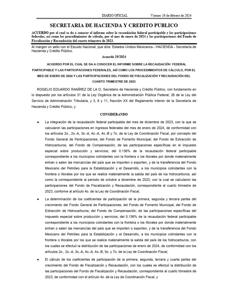01 Enero 2024 RFP y Part 16feb2024 | PDF | Petróleo | México