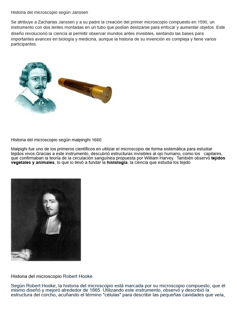 Historia Del Microscopio Según Janssen Docx 20251012 152924 0000 | PDF ...