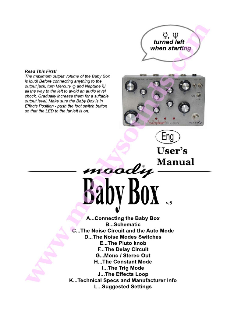 Baby Box Noise Generator User Manual | PDF