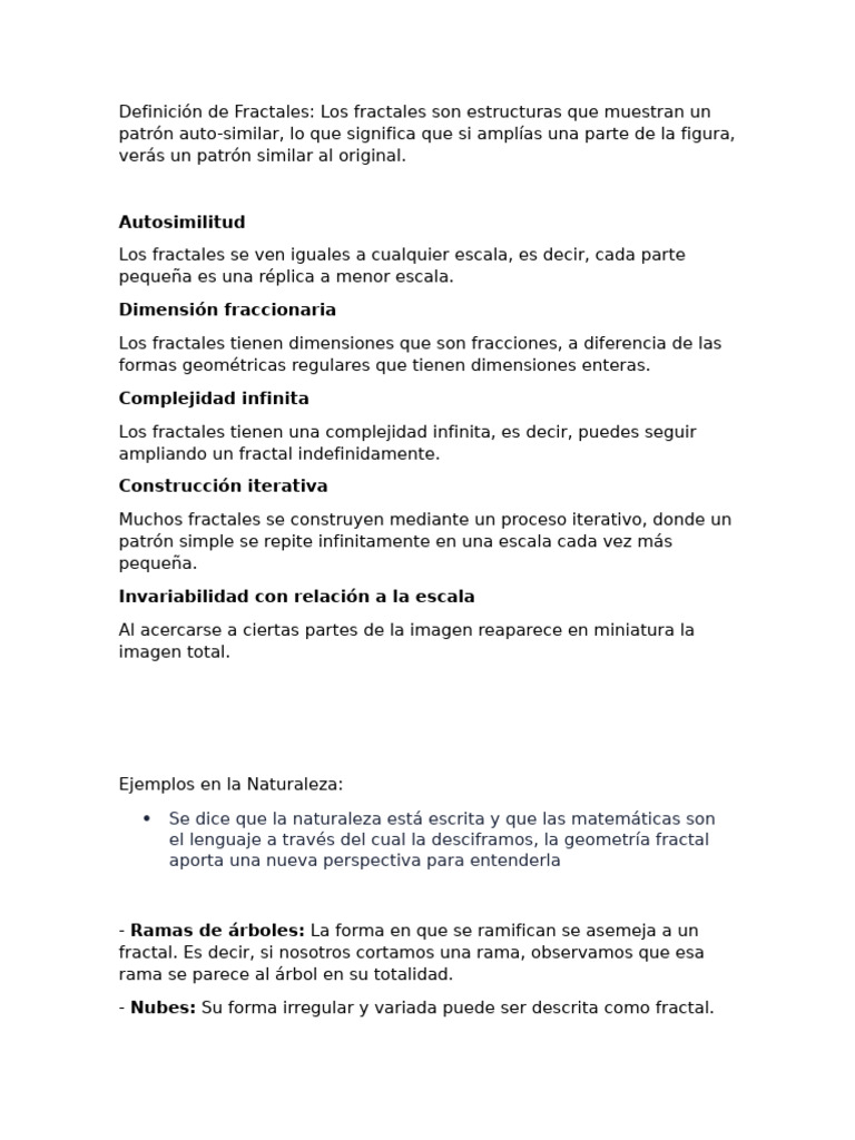 Definición de Fractales | PDF | Fractal | Matemáticas