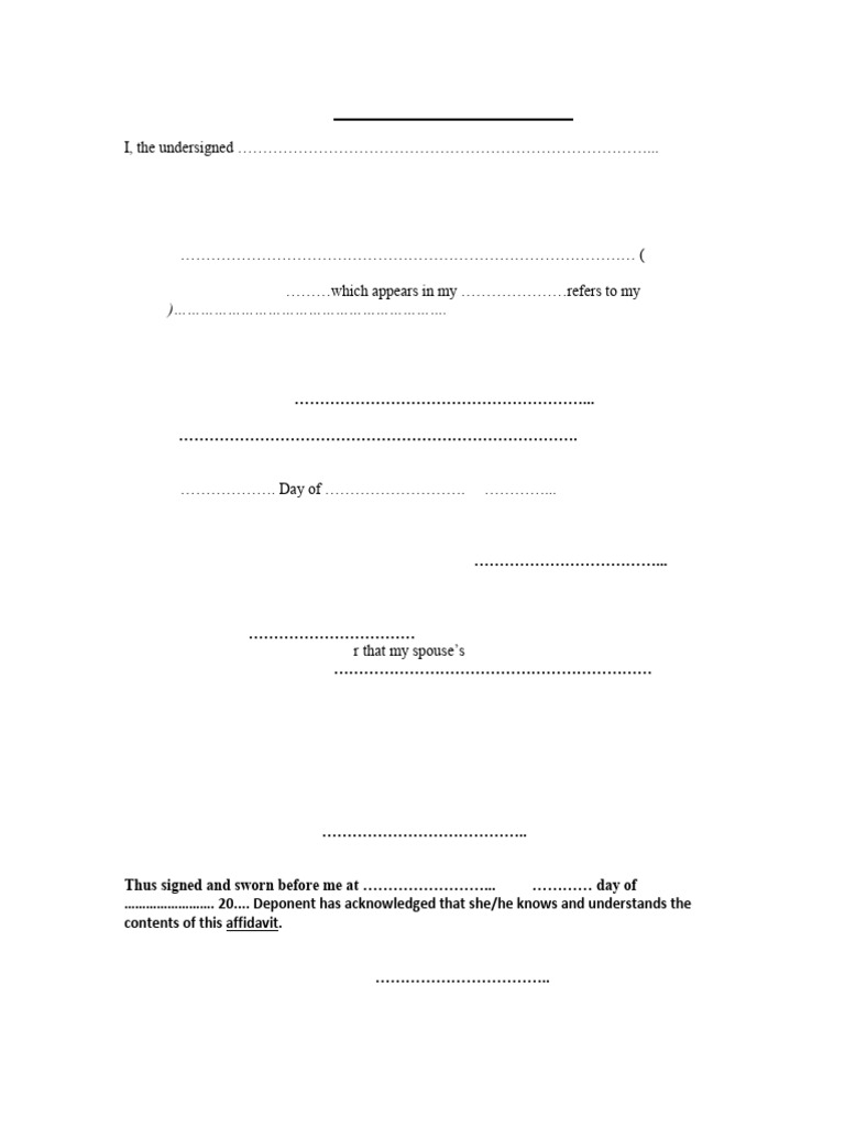 Botswana Affidavit: Birth & Marital Status | PDF