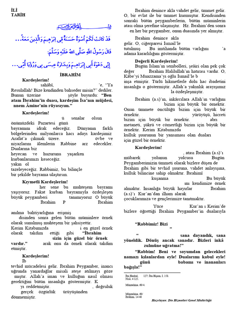 Bayram Ve Hz. İbrahim | PDF