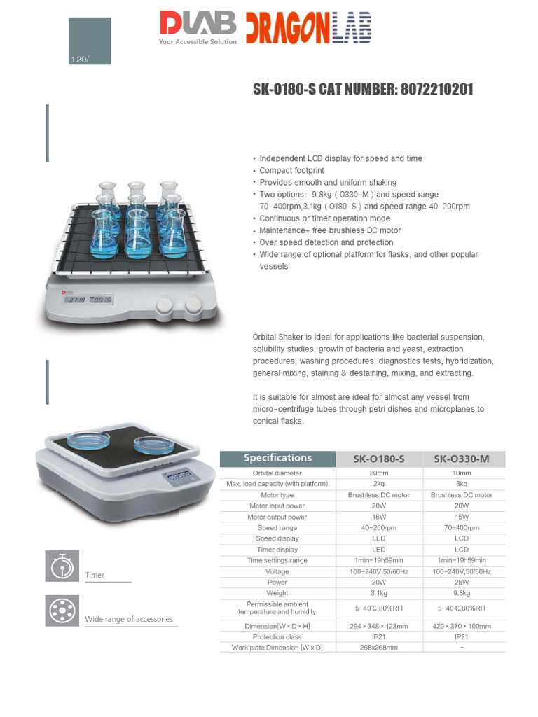 Fixed Top Orbital Shake SK-O180-S | PDF