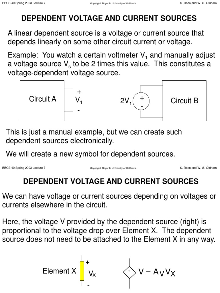 Dependent Voltage and Current Sources | PDF | Electrical Network ...