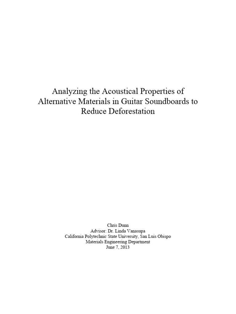 Analyzing The Acoustical Properties of Alternative Materials in G | PDF ...
