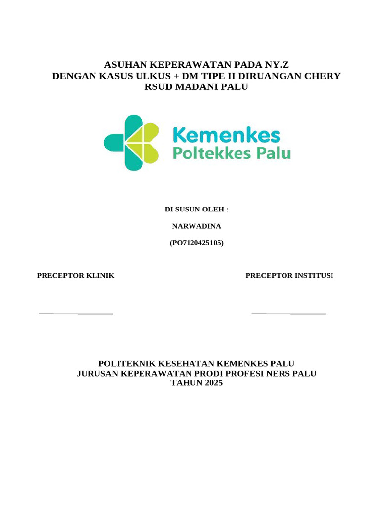 Askep Ulkus +DM Tipe II Narwadina Ruangan Chery | PDF