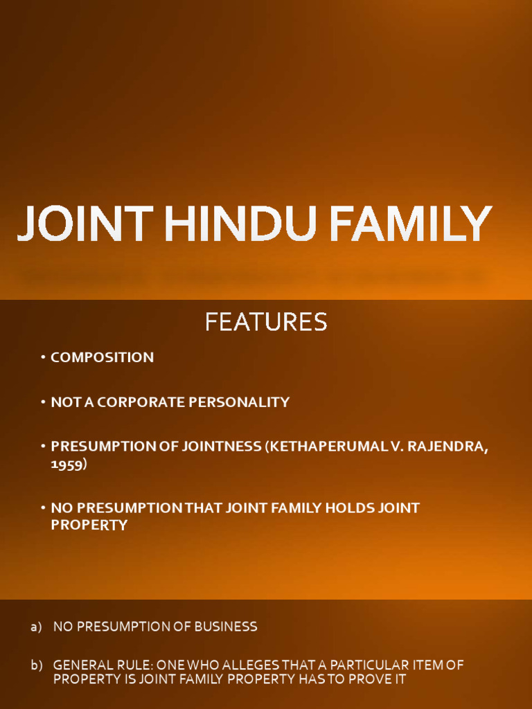 Joint Family Property Rights Explained | PDF