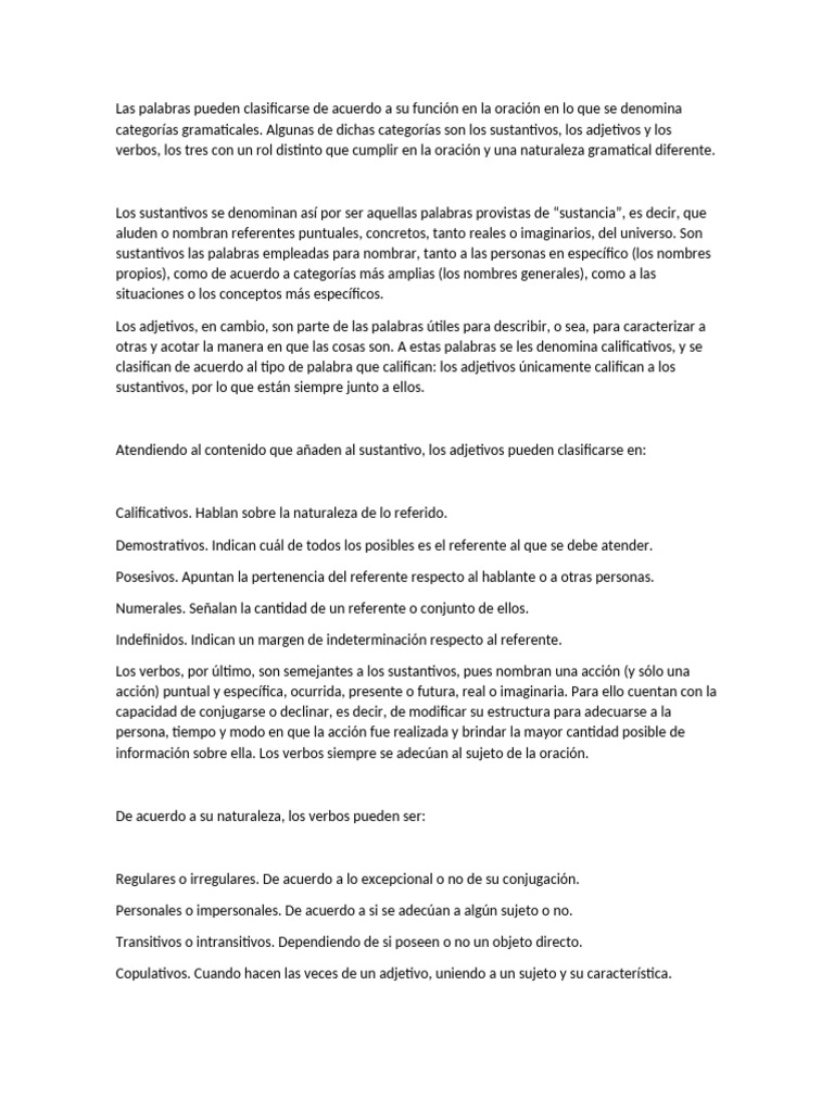 50 Ejemplos de | PDF | Palabra | Verbo