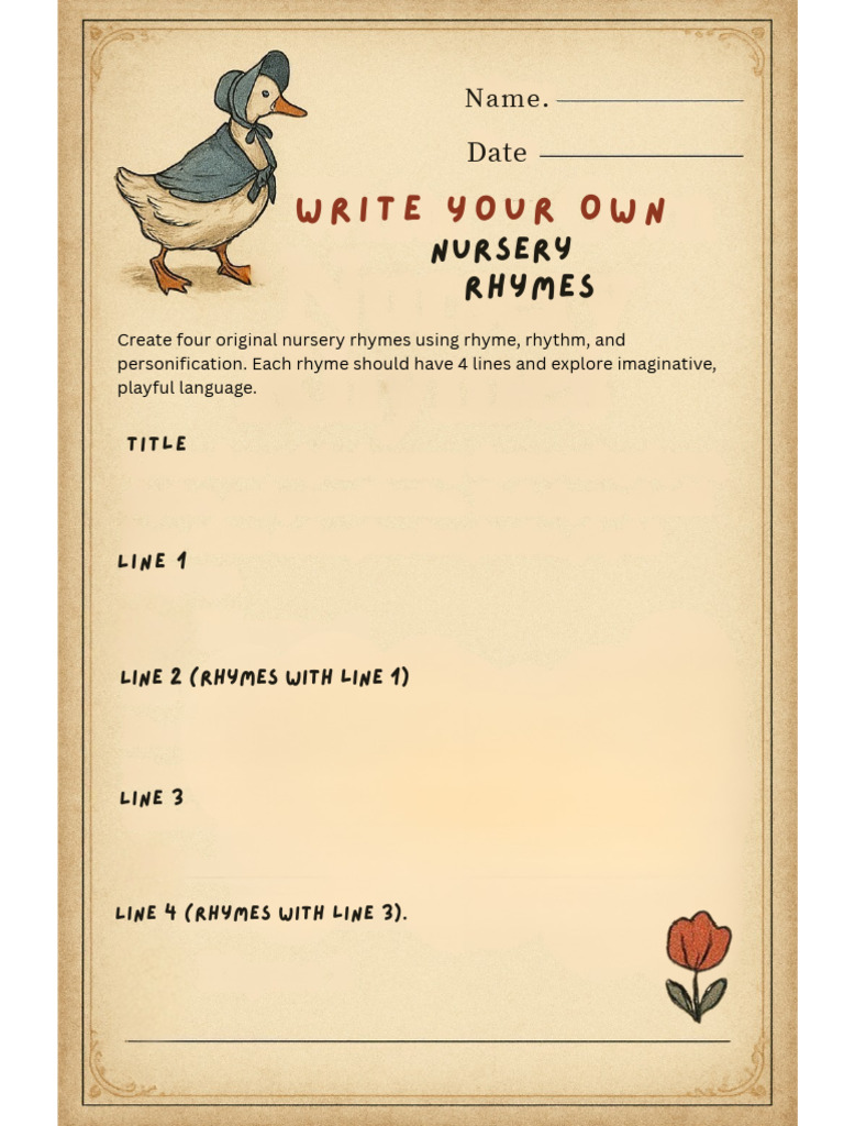 Write Your Own: Rhymes | PDF