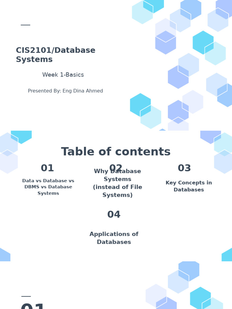 Week 1-Database Basics | PDF | Databases | Data Management