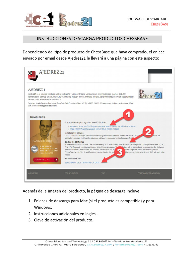 Ayuda Descargas Productos Chessbase | PDF