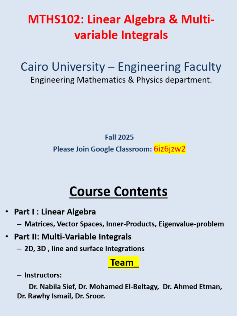 LinearAlgebra Notes Fall 2025 | PDF | Eigenvalues And Eigenvectors ...